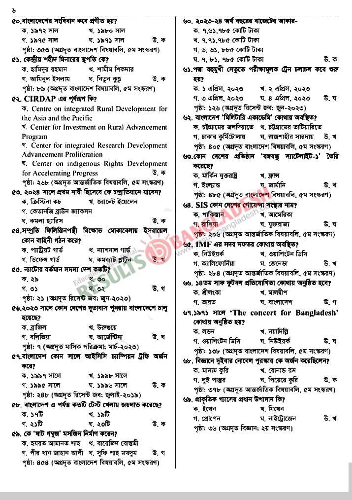 NSI Field Staff Full Question Solution 2023 PDF | Results Bangladesh
