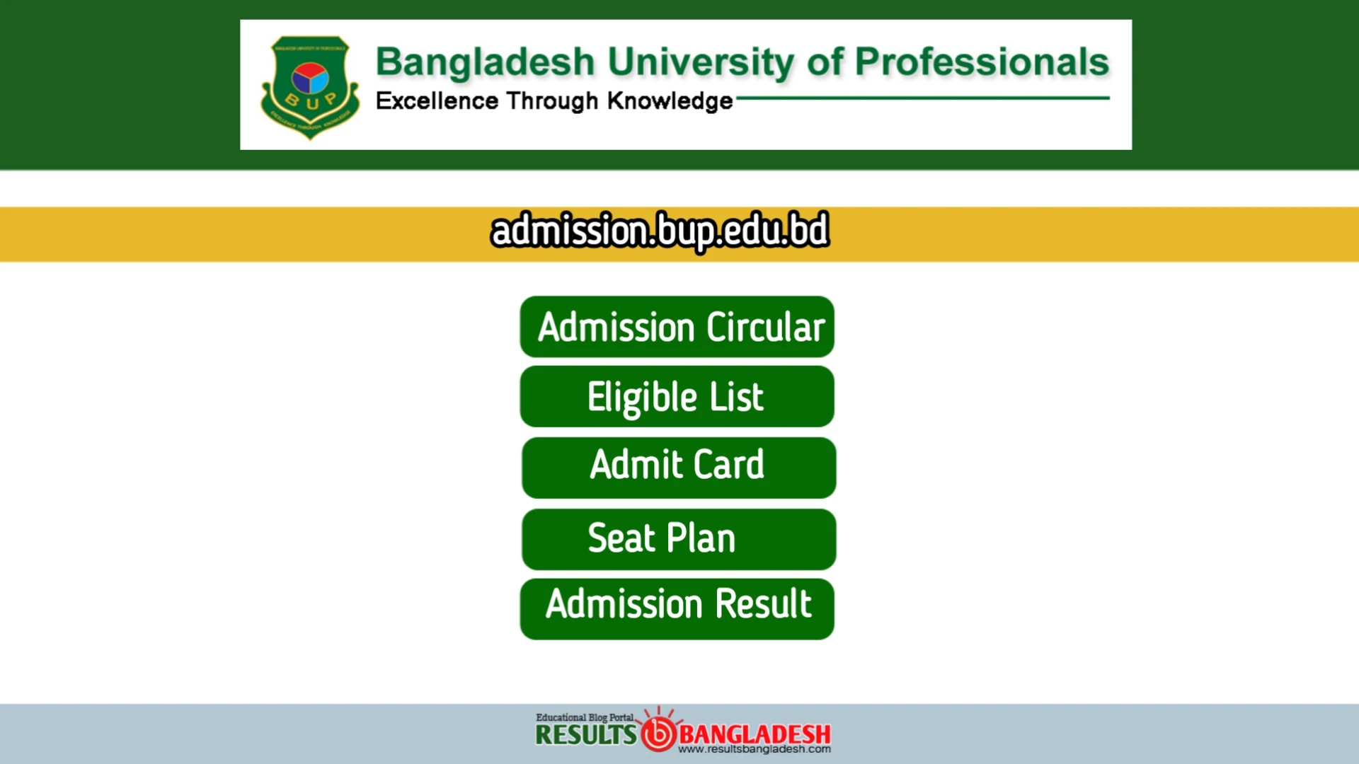 BUP Admission Circular 2024 | All Unit Details | Results Bangladesh